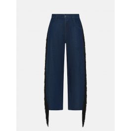 Aida Crop Super Fitted Low Waist Cropped Curve Leg With Franges Rinse ...